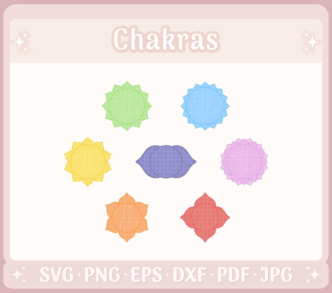Chakra SVG Bundle, 7 Chakra Symbols Clipart, Minimalist Spiritual ...