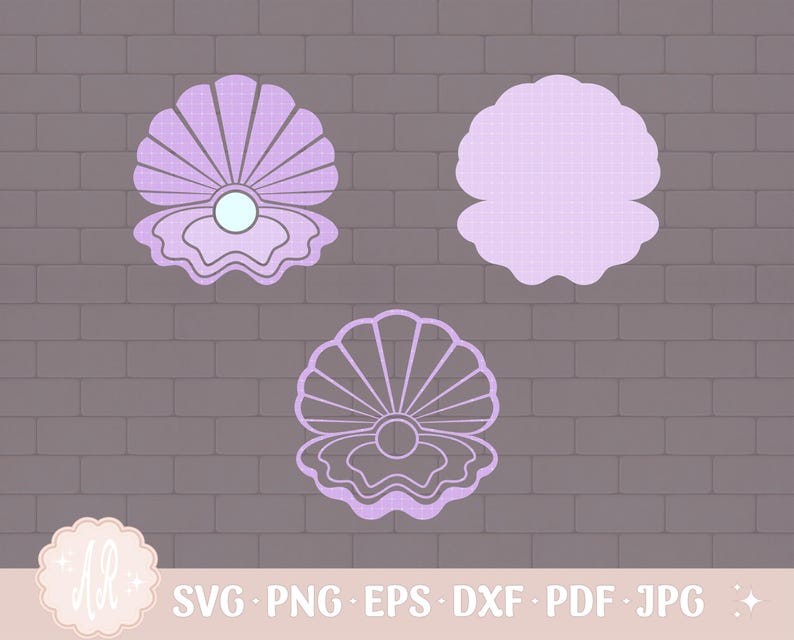 Clam With Pearl SVG, Seashell SVG, Layered Seashell Clipart, Aesthetic ...