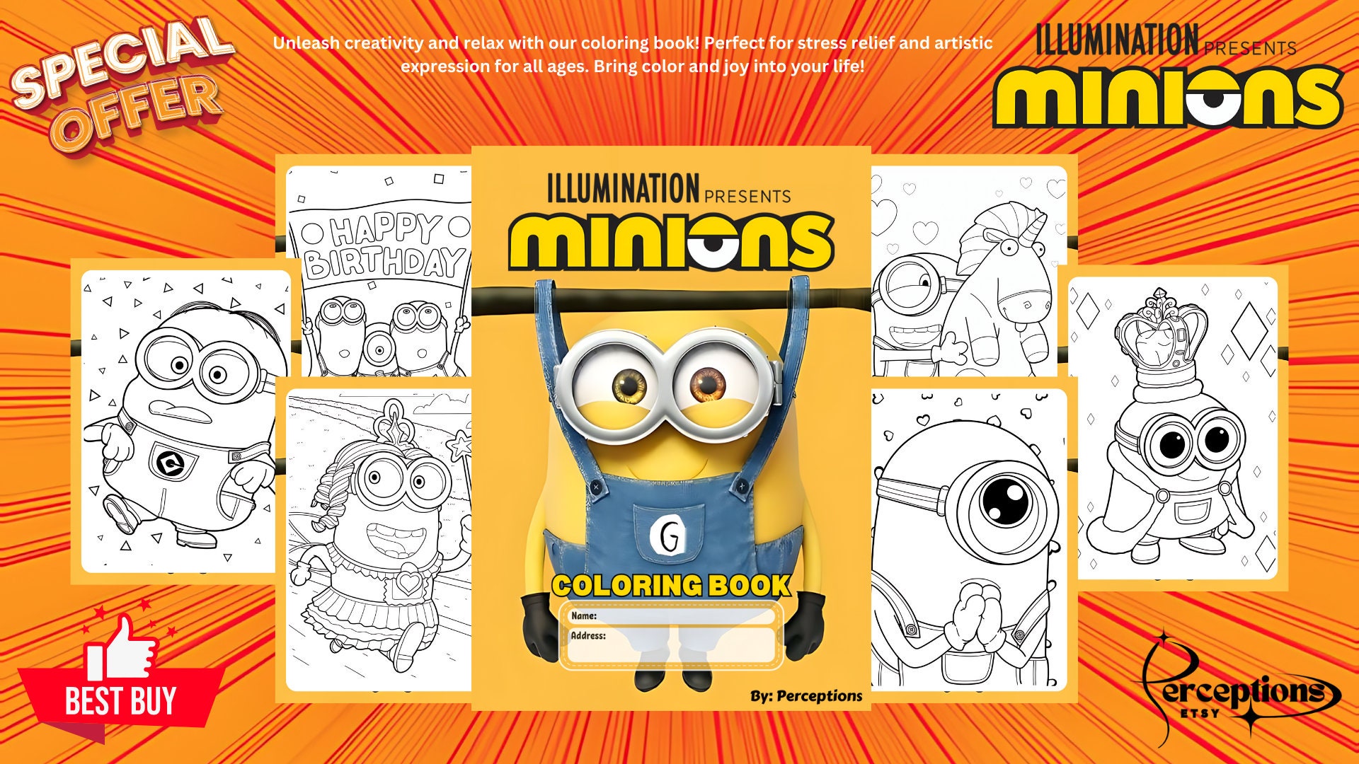 Minions Cartoon Coloring Book for Kids 31 Pages PDF Print - Etsy