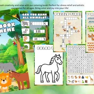Busy Book Animals Theme for Kids Activity Book 17 Pages PDF Print - Etsy