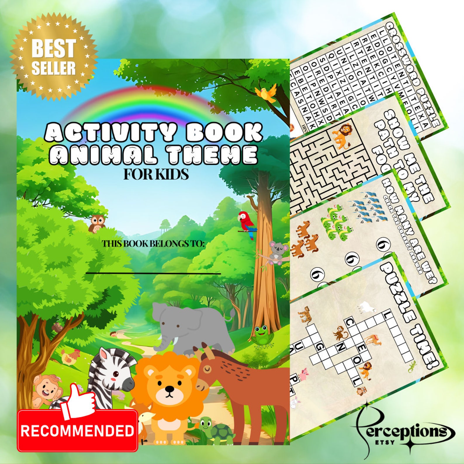 Busy Book Animals Theme for Kids Activity Book 17 Pages PDF Print - Etsy