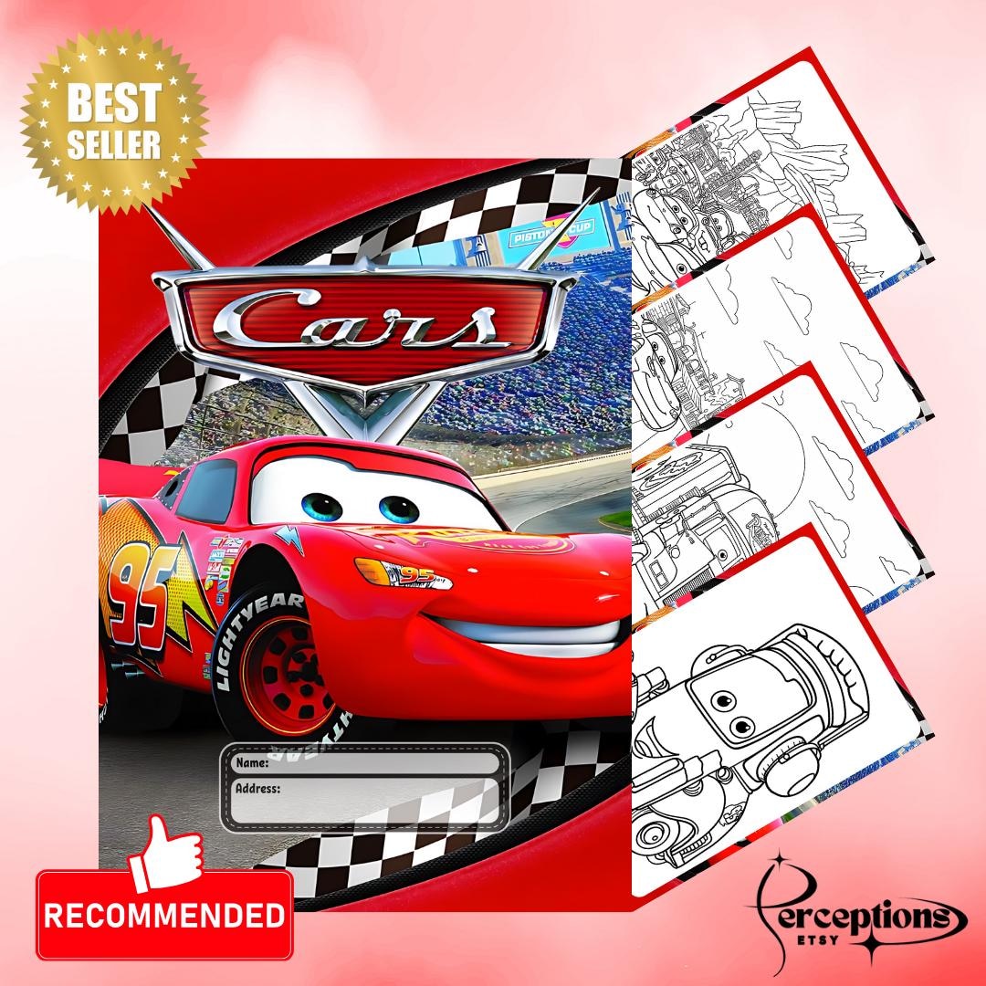 Cars Animation Cartoon Coloring Book for Kids 25 Pages PDF Print - Etsy