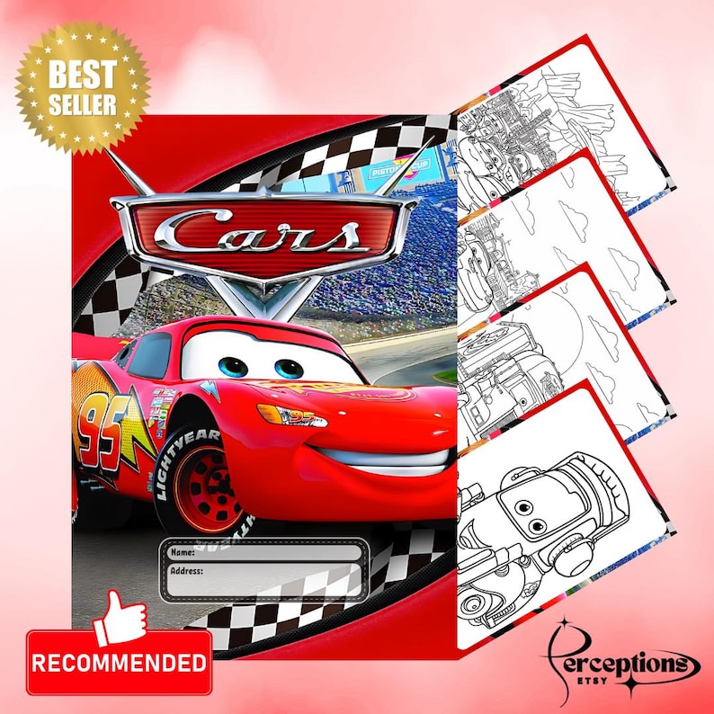Cars Animation Cartoon Coloring Book for Kids 25 Pages PDF Print - Etsy