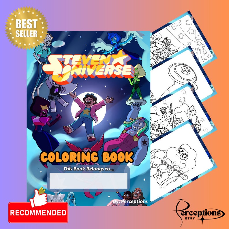 Steven Universe Cartoon Coloring Book for Kids 24 Pages PDF Print - Etsy