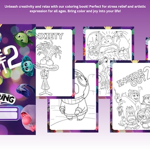 Inside Out 2 Coloring Book for Kids 21 Pages PDF Print - Etsy