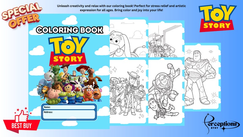 Toy Story Kids Coloring Book Printable PDF 22 Pages - Etsy