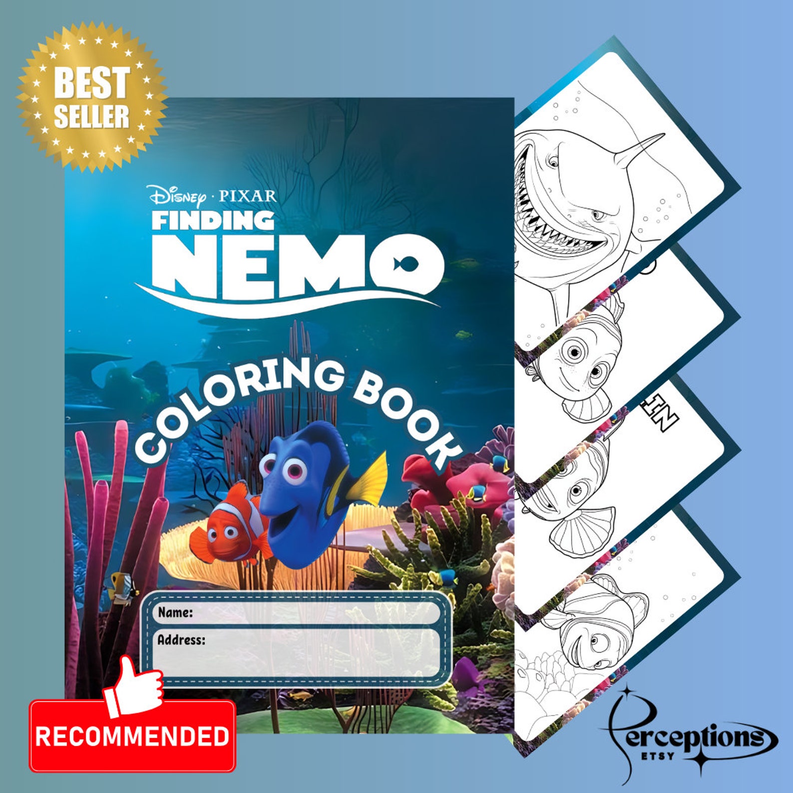 Finding Nemo Coloring Book for Kids 20 Pages PDF Print - Etsy
