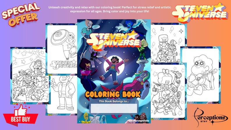 Steven Universe Cartoon Coloring Book for Kids 24 Pages PDF Print - Etsy