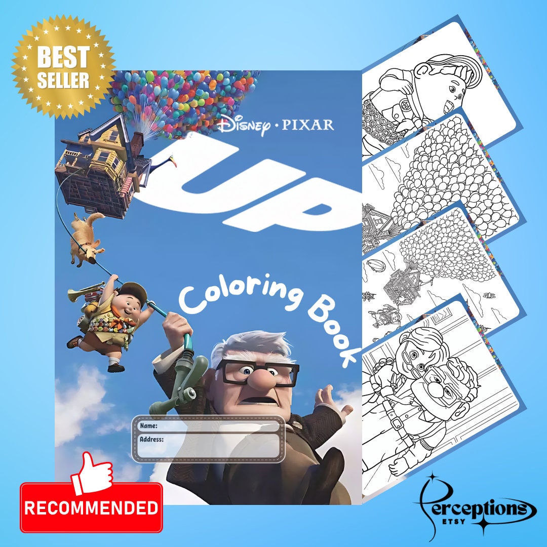 UP Animation Cartoon Coloring Book for Kids PDF Print - Etsy