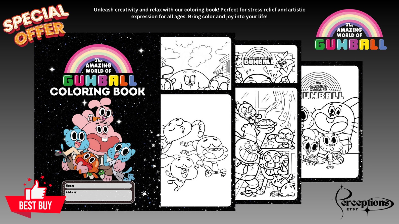 The Amazing World of Gumball Cartoon Coloring Book 25 Pages PDF Print ...