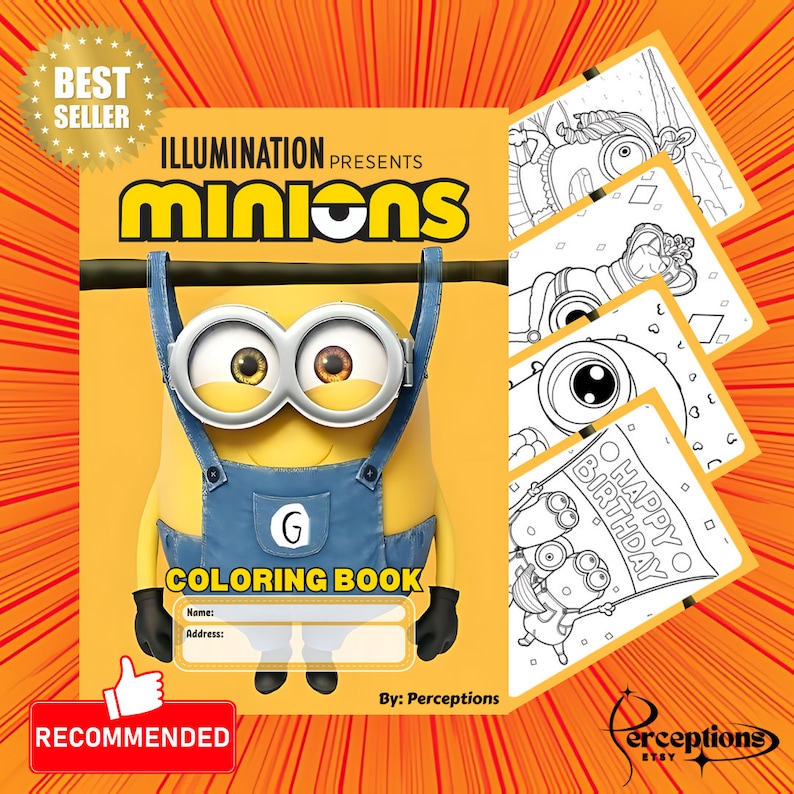 Minions Cartoon Coloring Book for Kids 31 Pages PDF Print - Etsy