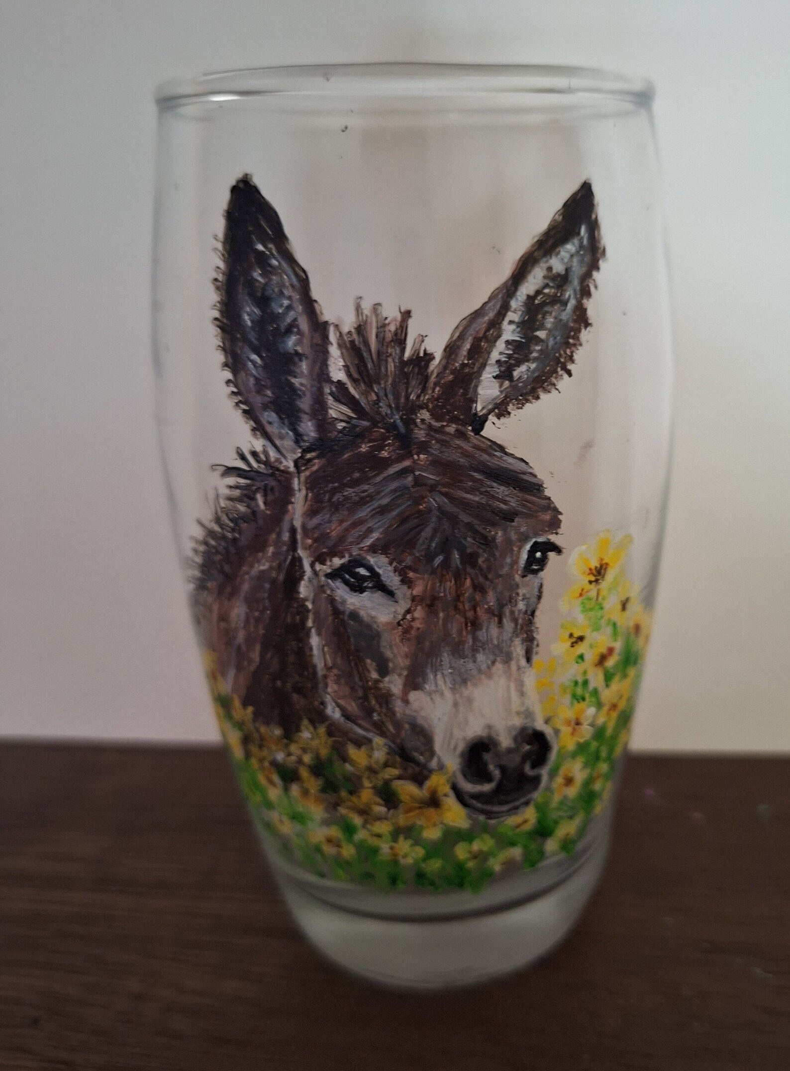 Donkey and Flowers Decorative Glass - Etsy