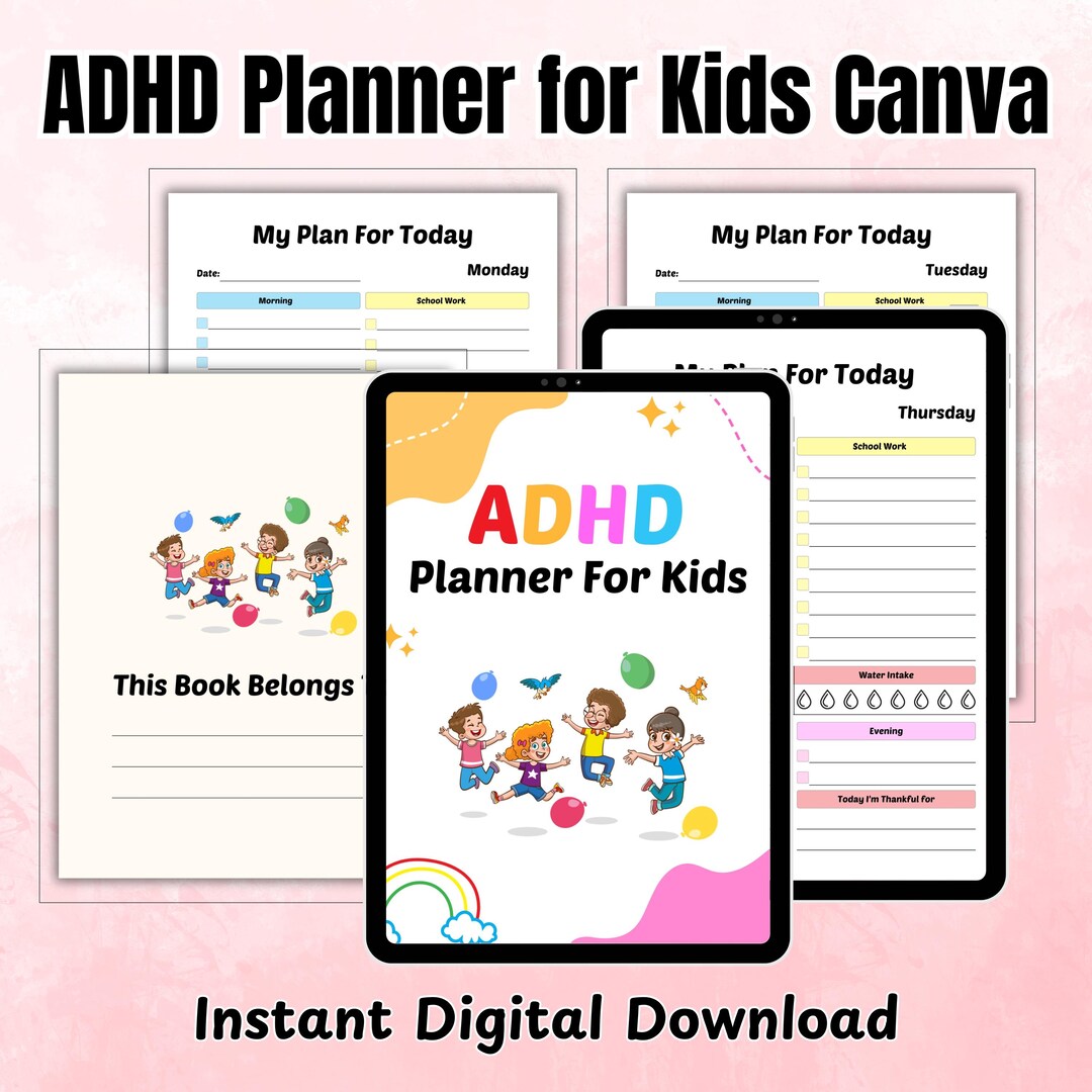 Editable ADHD Planner for Kids ADHD Planner for Kids Digital Planner ...