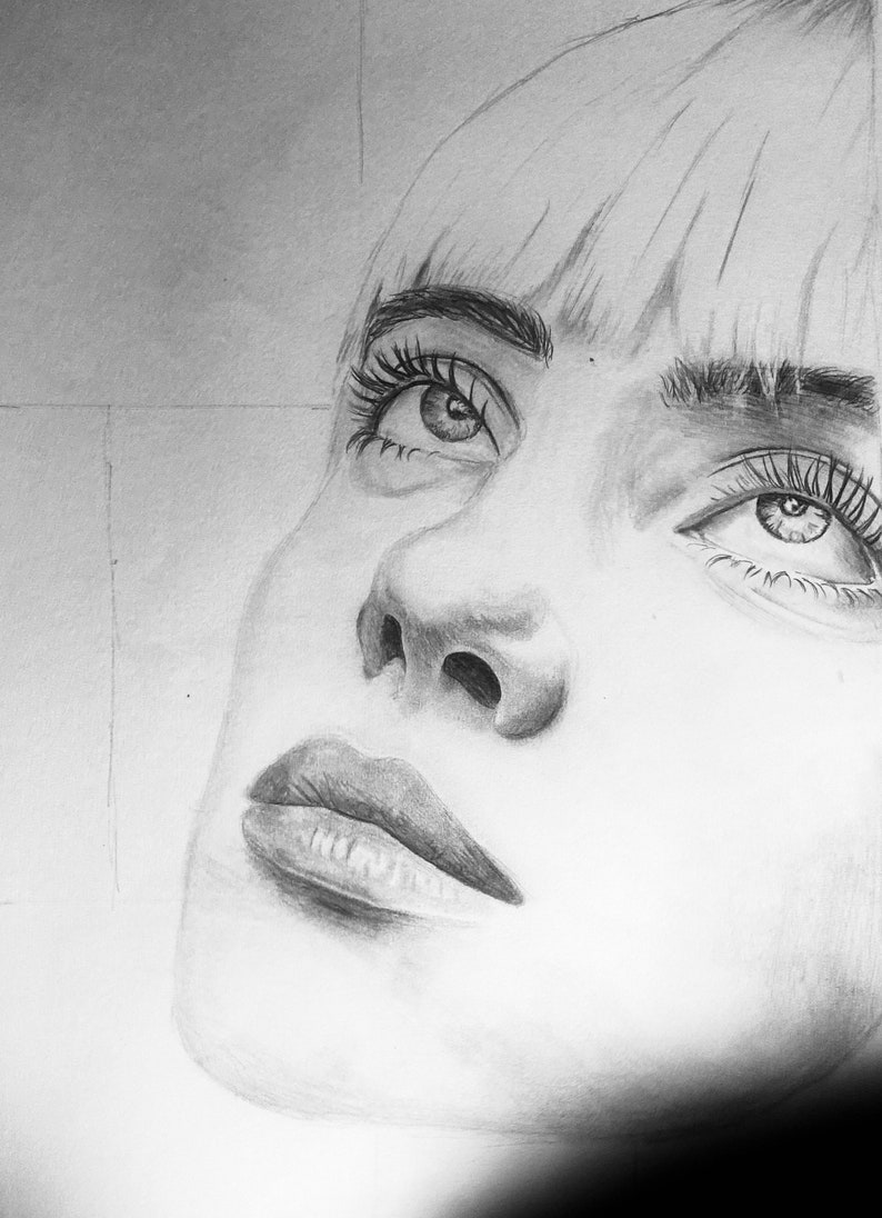 Custom Hand Drawn Artwork Pencil Drawing From Photo, Original Physical ...