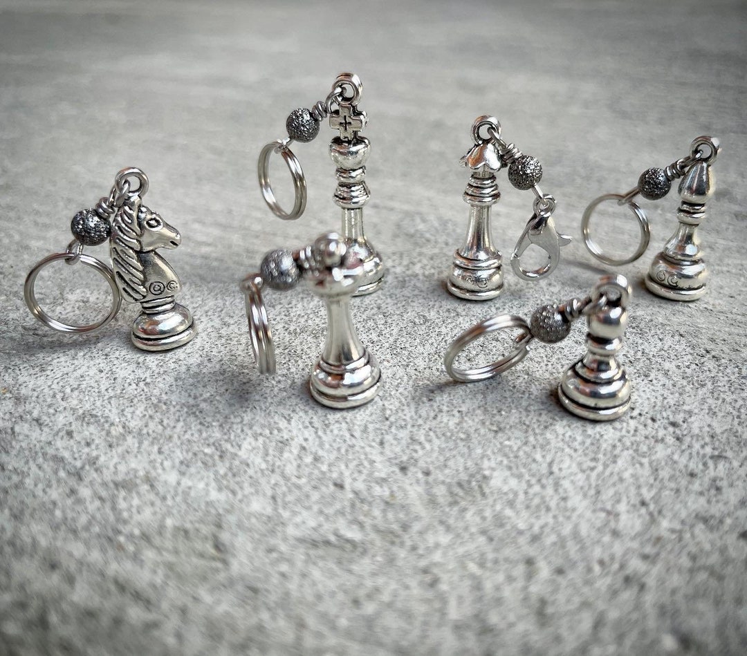 Checkmate: Set of 6 Chess Piece Stitch Markers for Knitters - Etsy