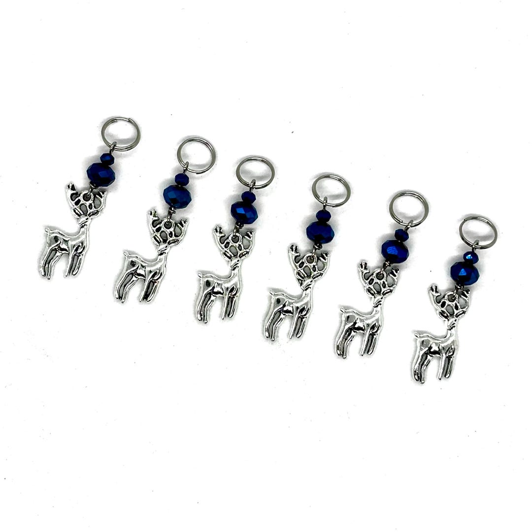 The Stag Majestic: Set of 6 Buck Stitch Markers for Knitters and ...