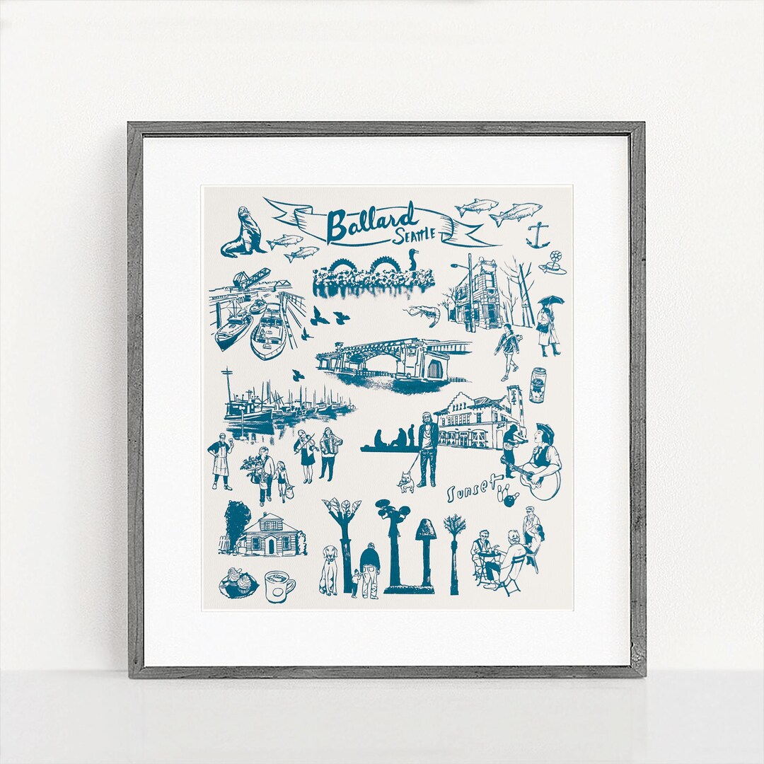 Ballard Seattle Neighborhood Print - Etsy