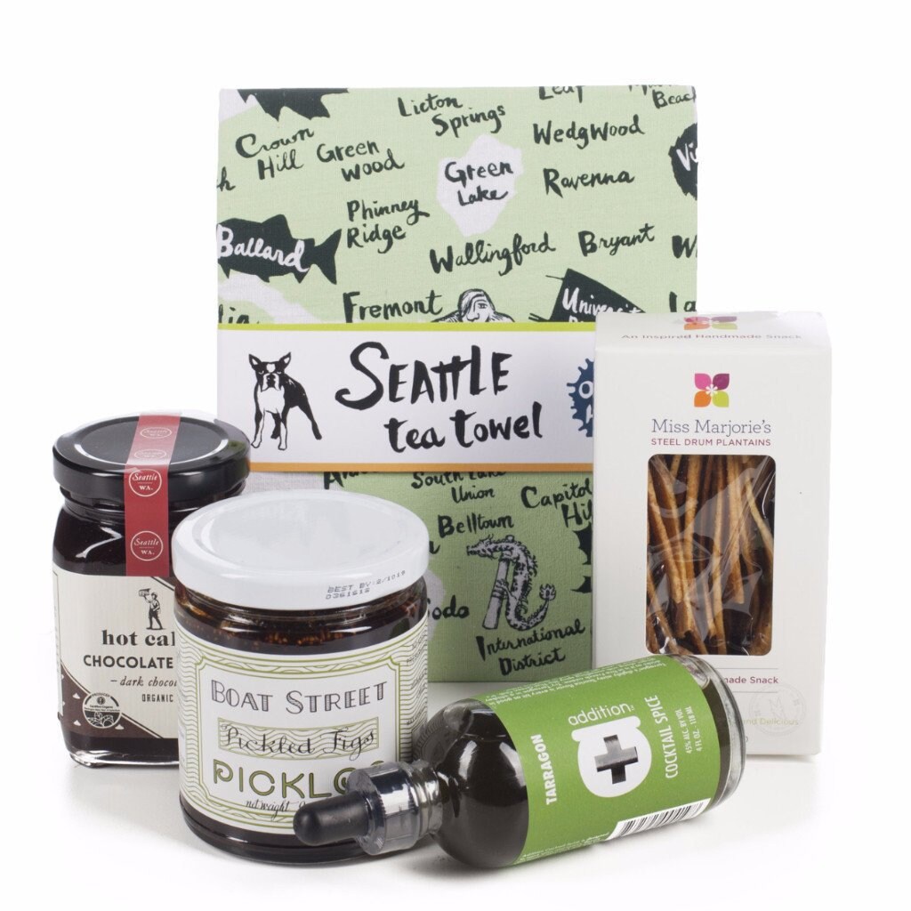 Tea Towel Fremont Seattle Neighborhood Purple on White Flour - Etsy