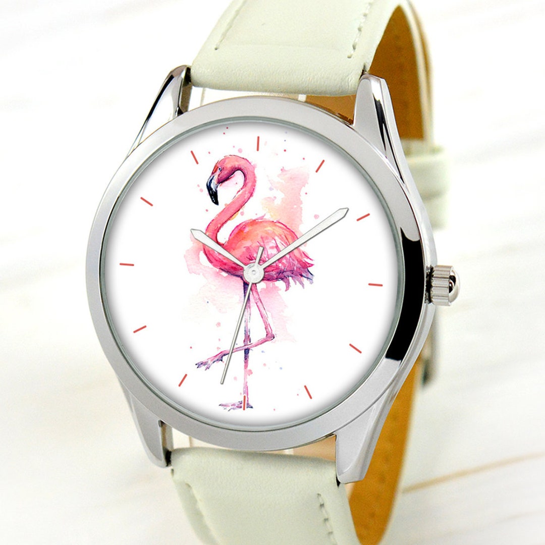 Pink Flamingo Womens Watch - Unique Gifts for Her - Watercolor Art ...