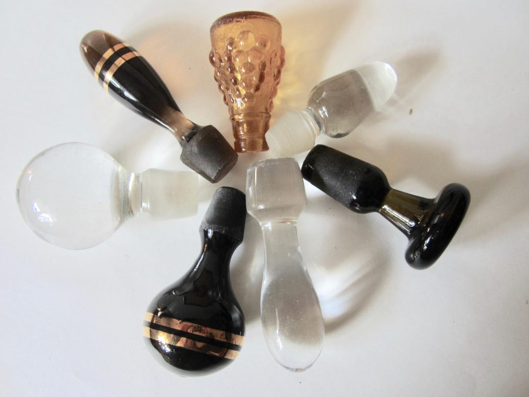 Vintage Glass Bottle Stopper Decanter Stopper Teardrop Bottles Stopper ...