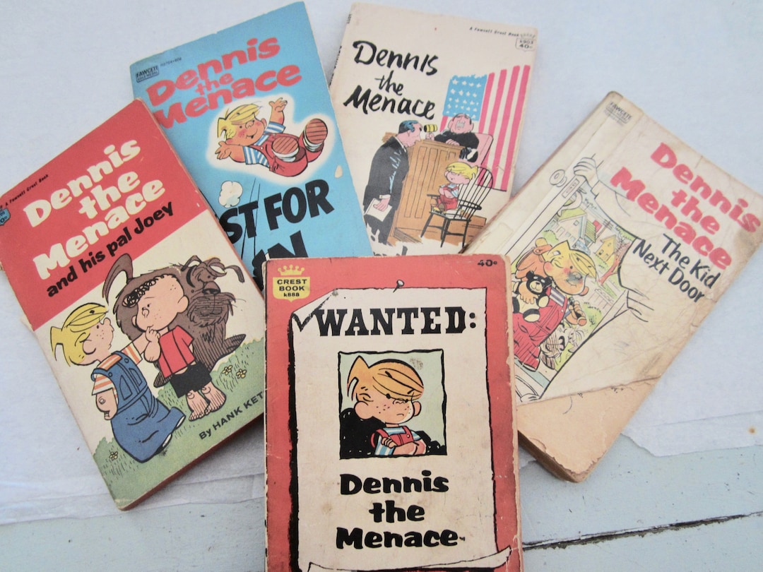 Vintage Dennis the Menace Comic Books Lot 5 Paperback Illustrated ...
