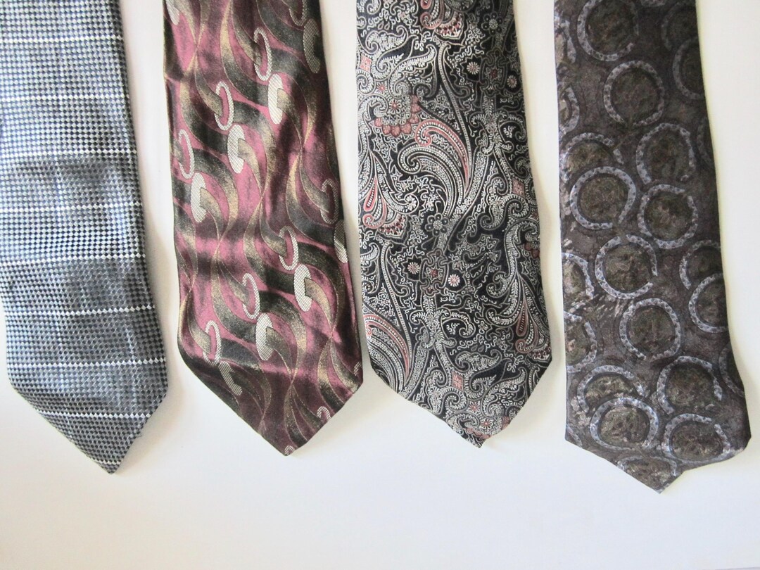 Vintage Ties Lot Collection 4 Necktie Mens Tie Instant Collection Mix ...