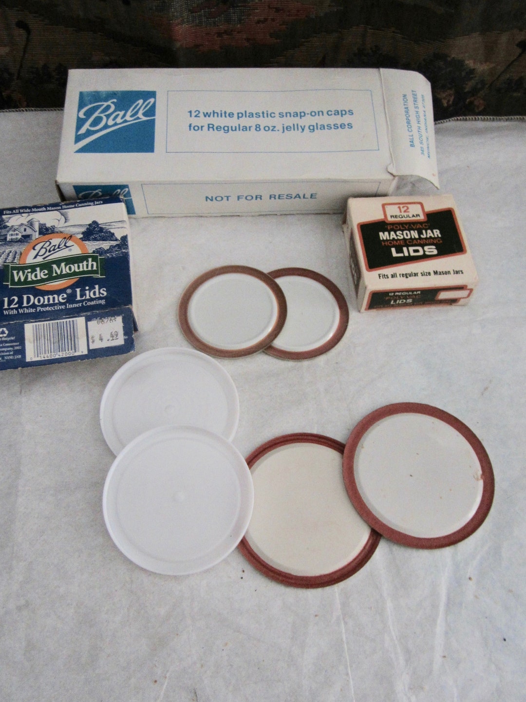 Vintage Replacement Lids Canister Caps Ball Glass Jar Metal Dome Lids ...
