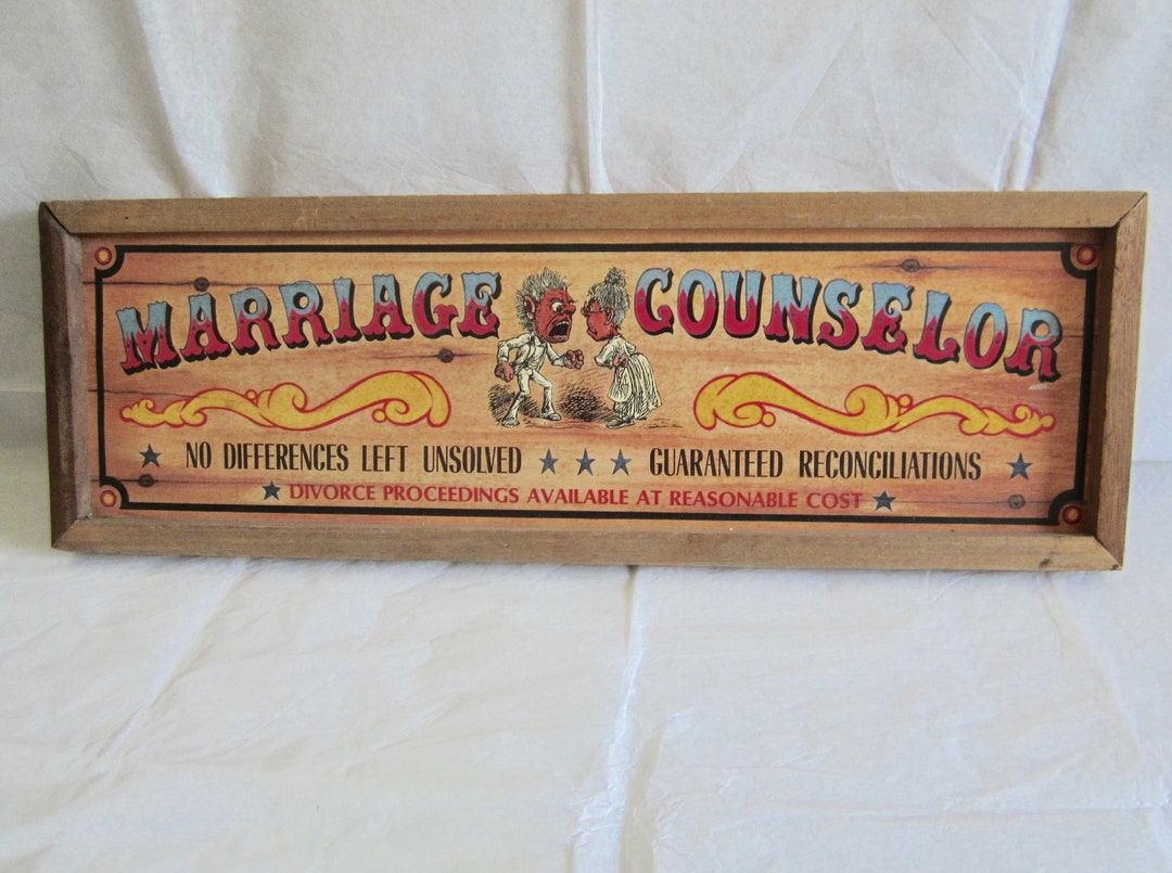 Vintage Marriage Counselor Sign Professional Wall Sign Wallace Berrie ...