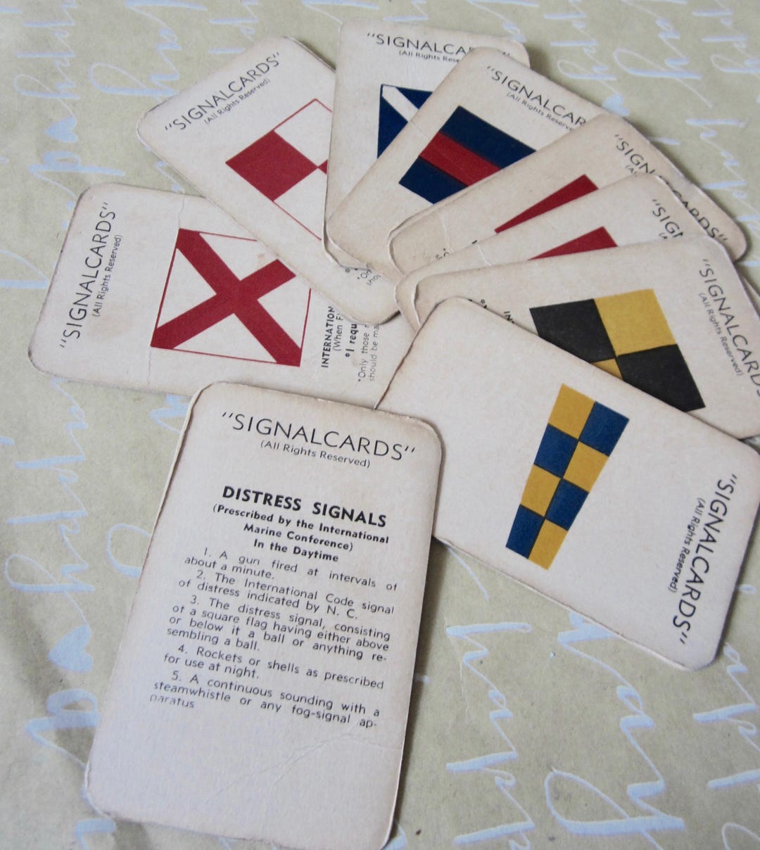 Vintage Flags Signal Cards Morse Code Cards Sunset Press Navy ...