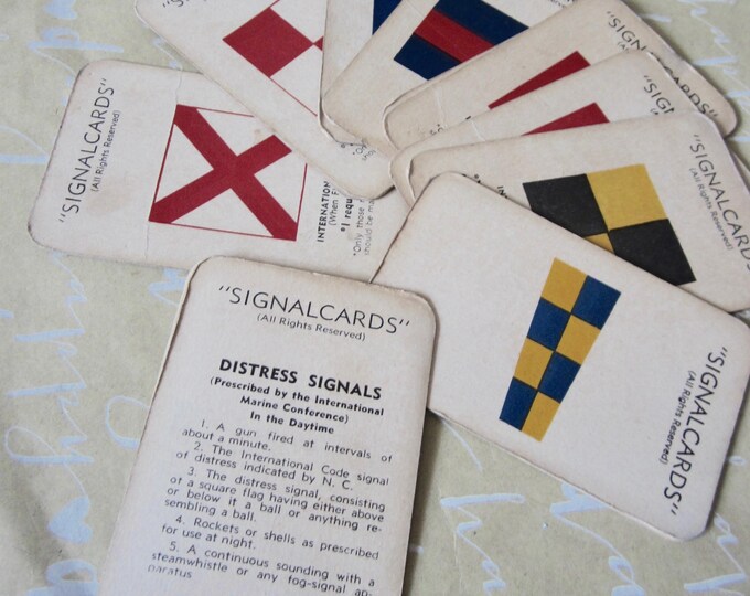 Vintage Flags Signal Cards Morse Code Cards Sunset Press Navy ...