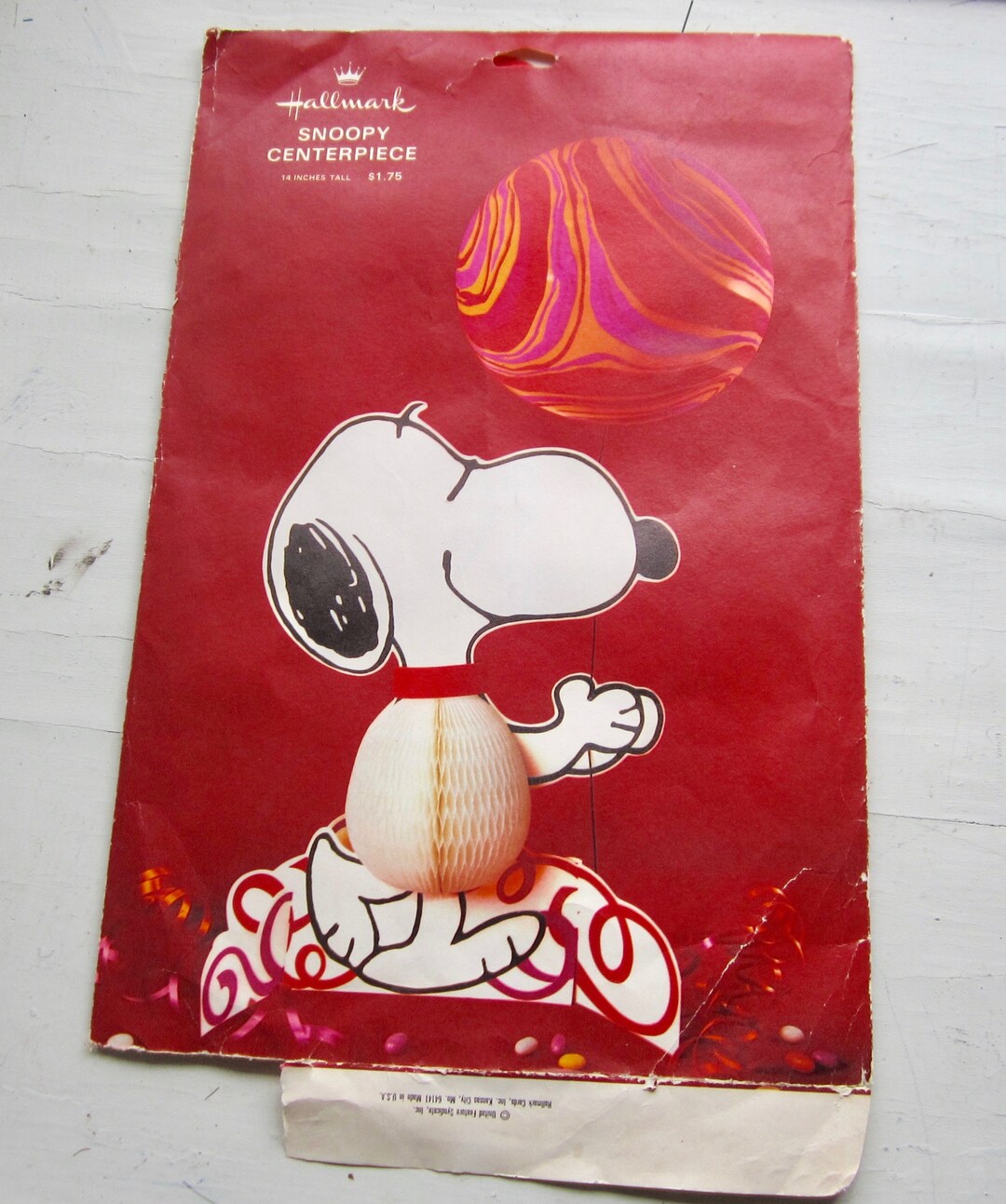Vintage Peanuts Snoopy Honeycomb Centerpiece Snoopy Ornament Vintage ...