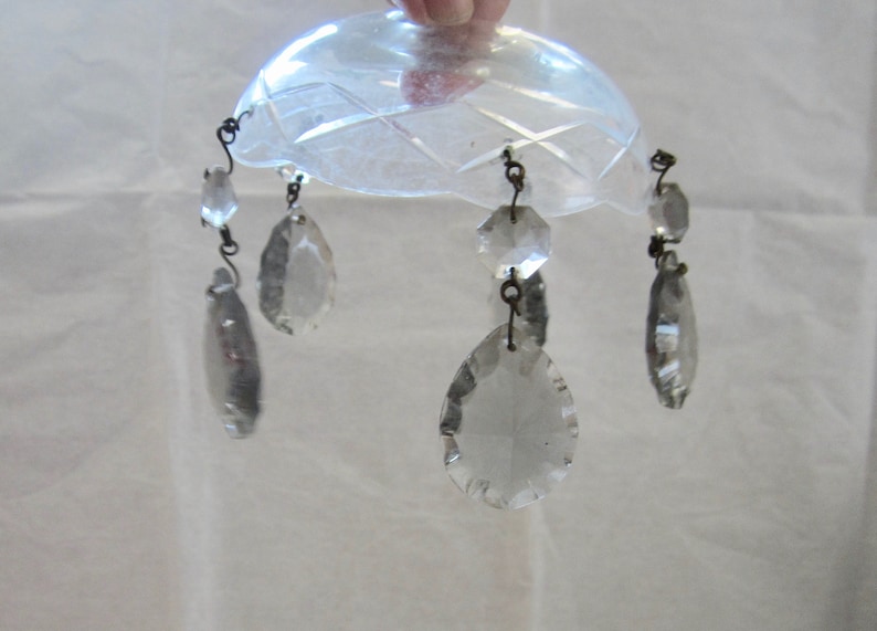 Vintage Chandelier Teardrop Smoky Glass Crystal Drops Jewelry Supplies ...