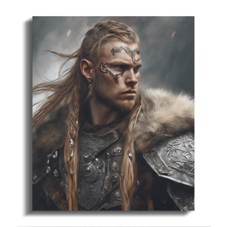 Viking Warrior Wall Art, Epic Norse Decor, Scandinavian Home Decor ...