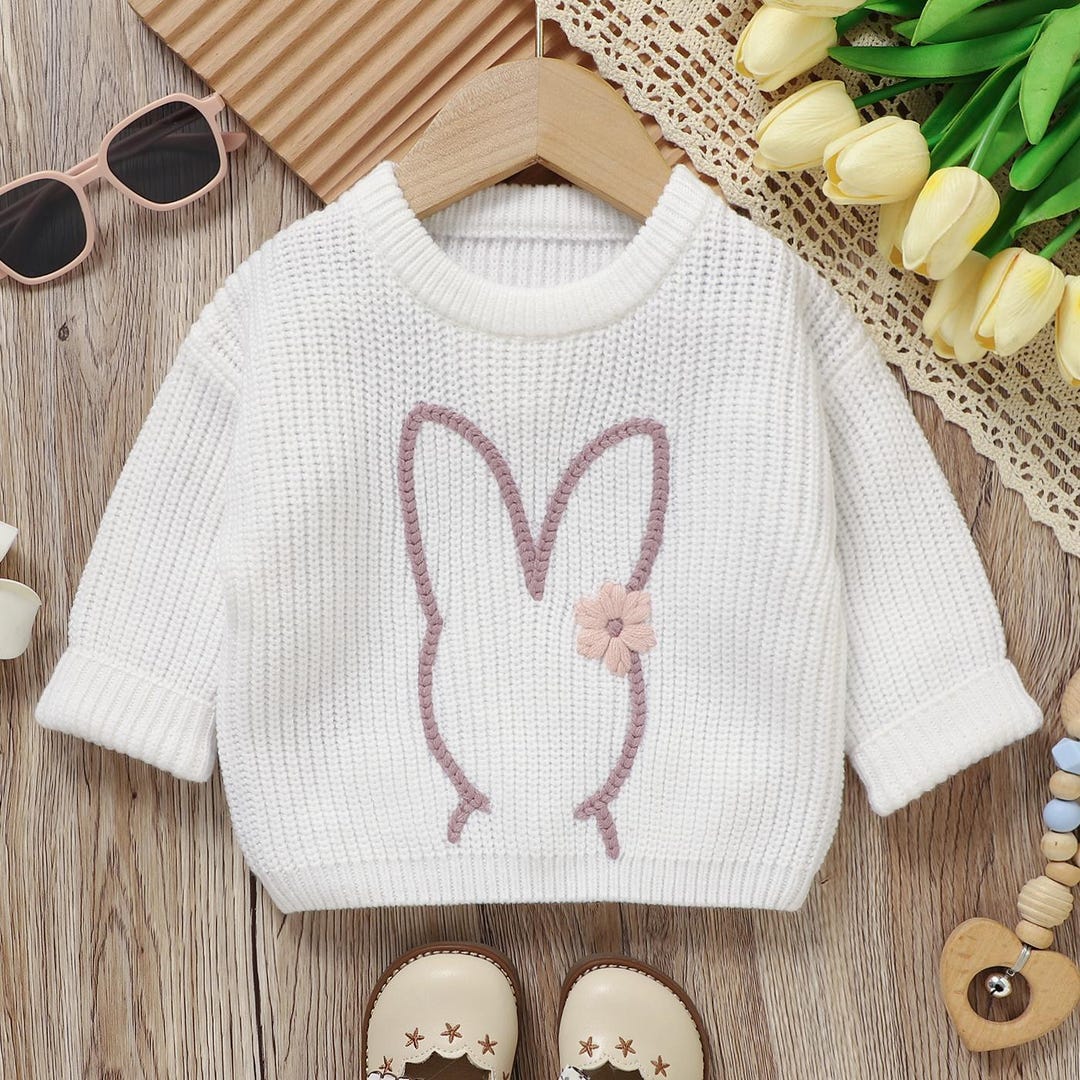 Easter Baby Knitting Jumper - Hand-knitted Bunny Sweater – Soft and ...