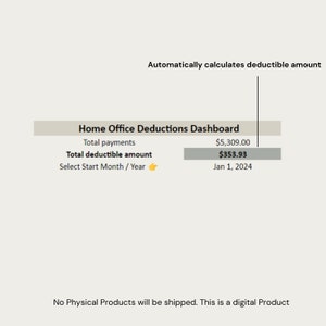 Home Office Tax Deductions Tracker, Small Business Finance Spreadsheet ...