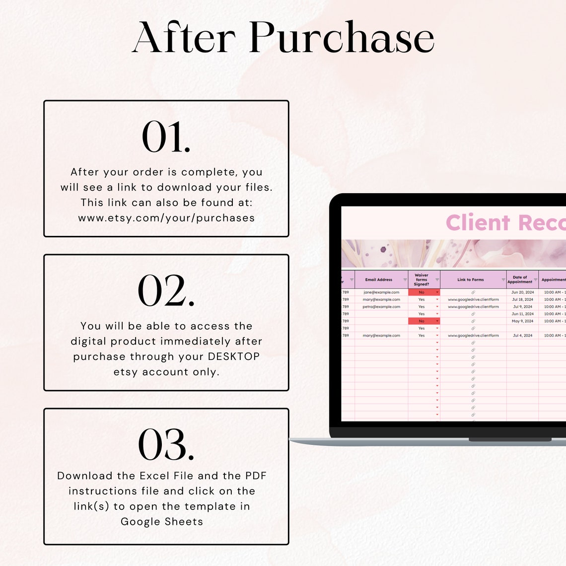 Nail Technician Record Book, Nail Salon Spreadsheet, Client Record Book ...