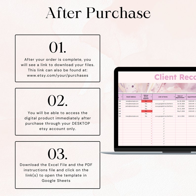 Nail Technician Record Book, Nail Salon Spreadsheet, Client Record Book ...