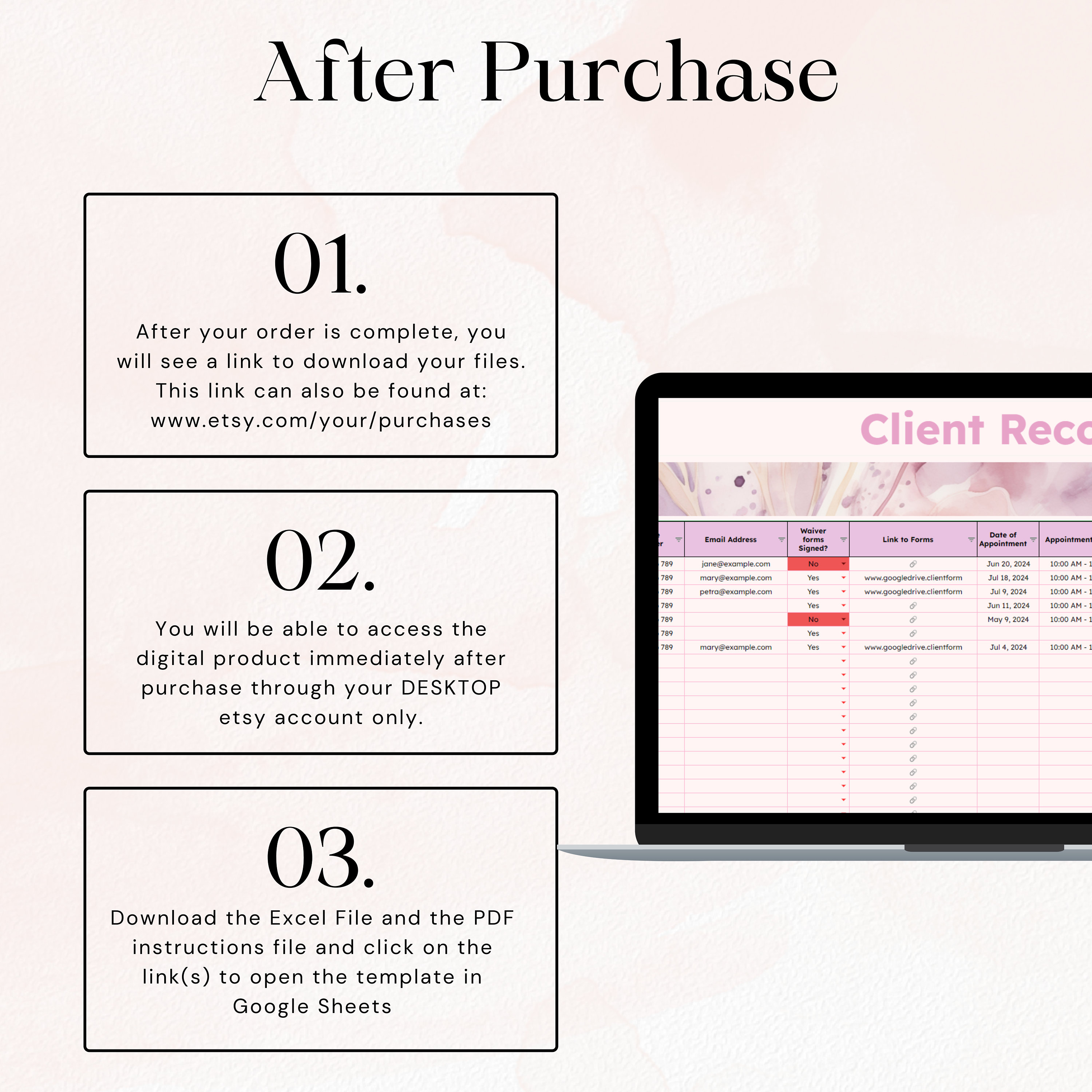 Nail Technician Record Book, Nail Salon Spreadsheet, Client Record Book ...