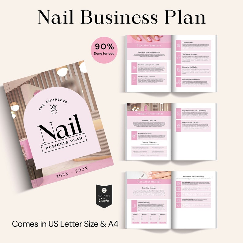 Nail Tech Business Plan, Business Plan for Nail Tech, Nail Business Plan Template, Editable ...