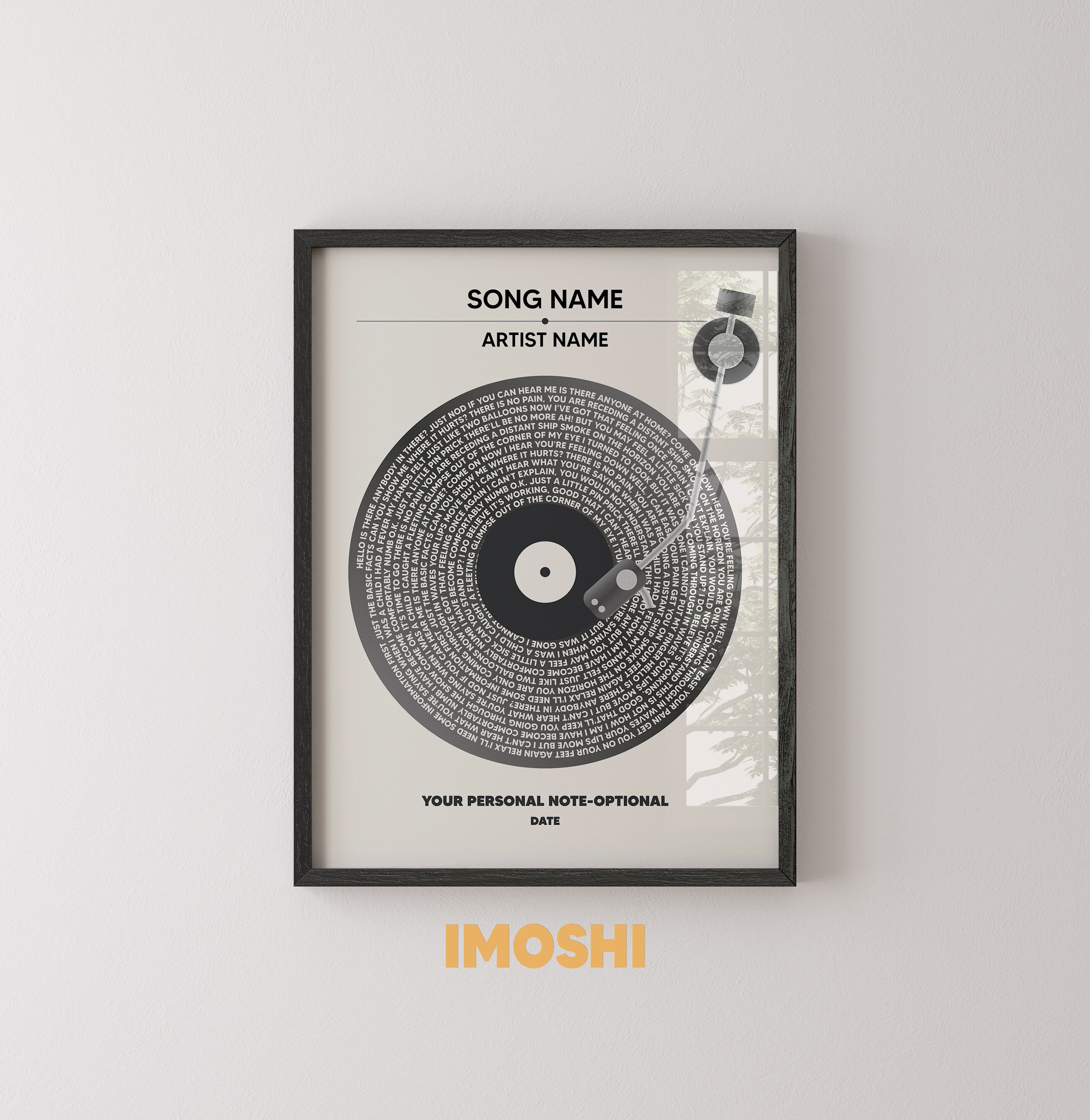 Custom Vinyl Record Print, Personalized Song Lyrics Poster, Birthday ...