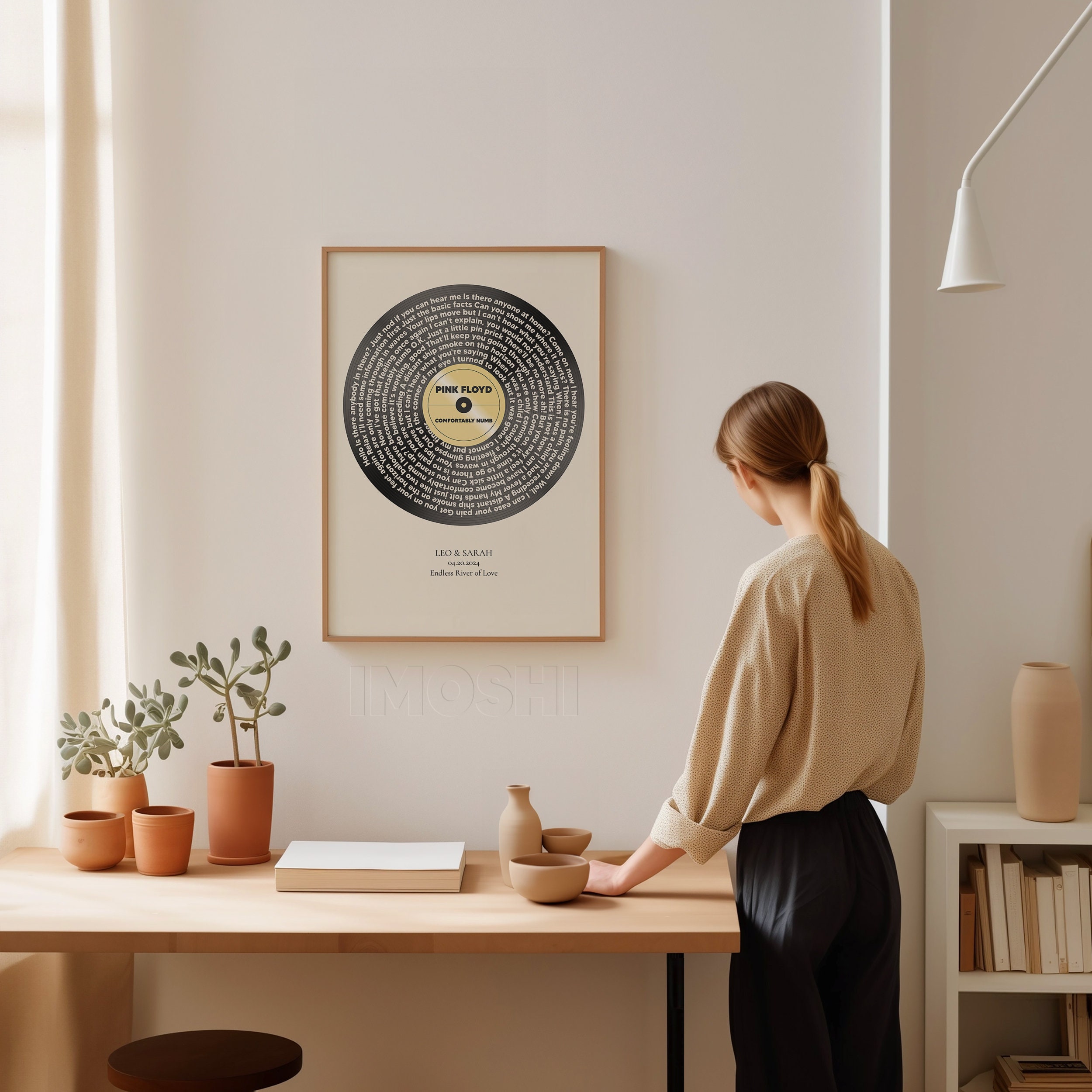 Custom Vinyl Record Song Lyrics Poster, Black and Gold Music Print ...