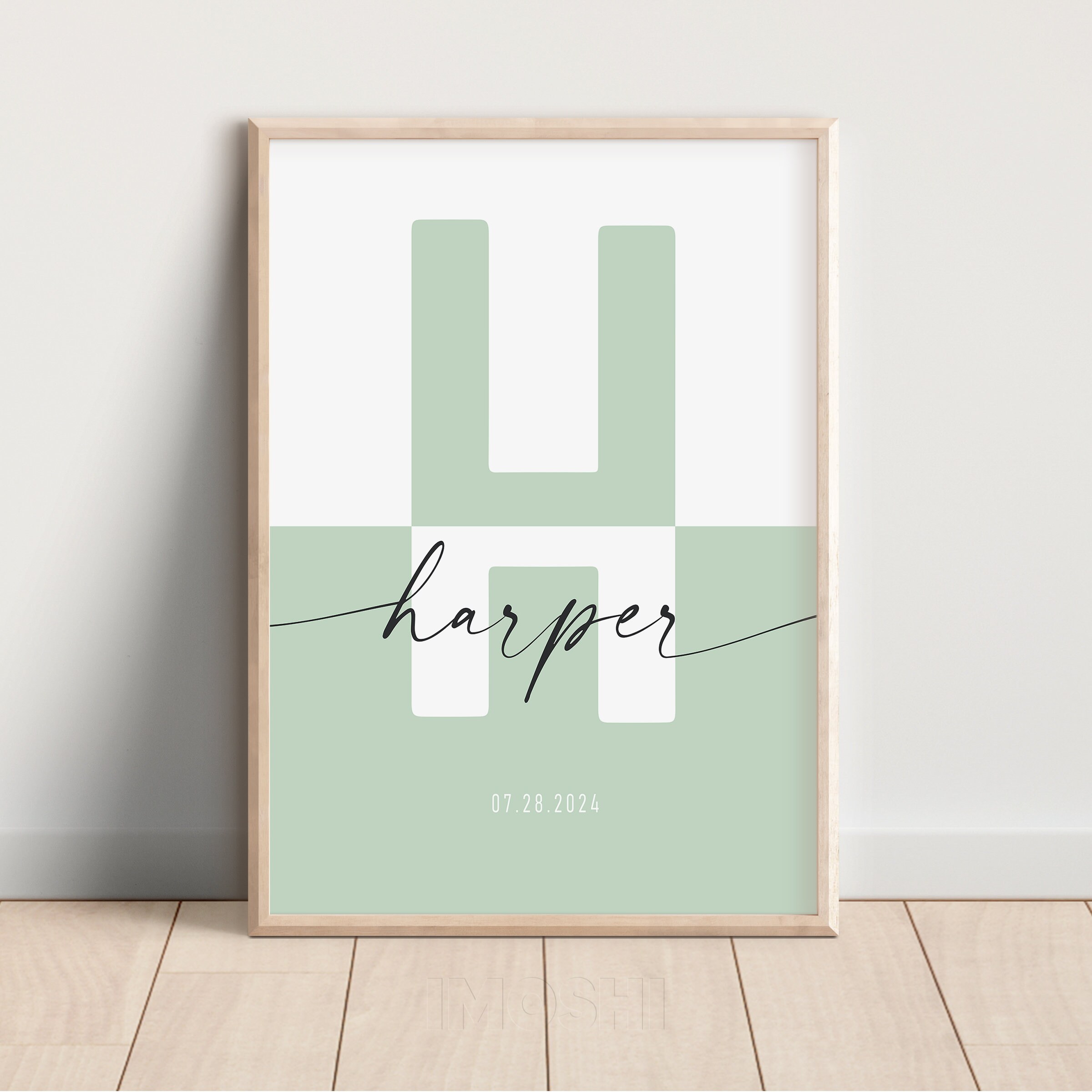 Custom Baby Initial Print, Personalized Name Poster, Babyshower Gift ...