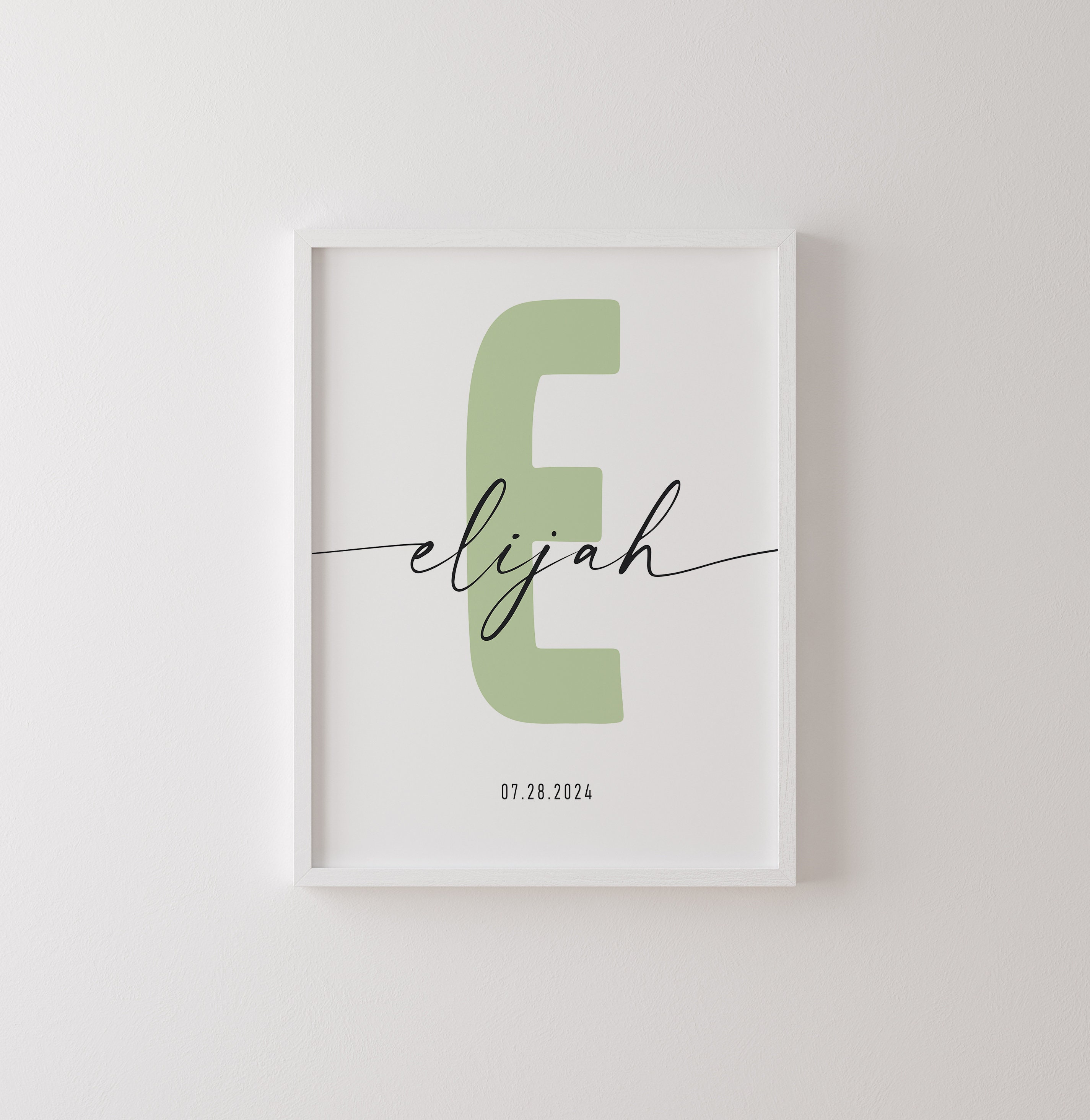 Custom Nursery Initial Print, Personalized Name Poster, Unisex Baby ...