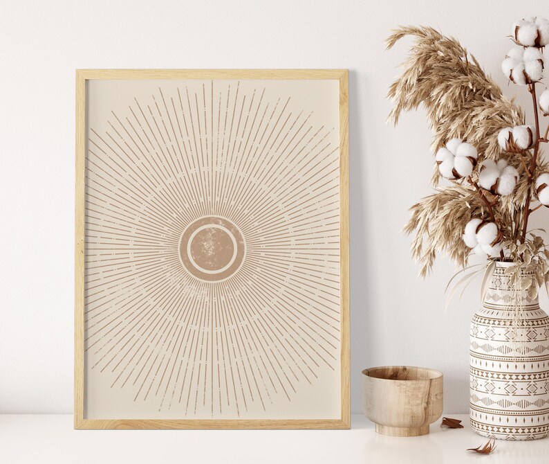 Boho Earthy Wall Art Set, 3 Piece Bohemian Printables, Abstract ...