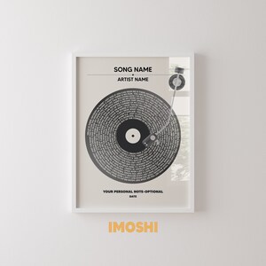 Custom Vinyl Record Print, Personalized Song Lyrics Poster, Birthday ...