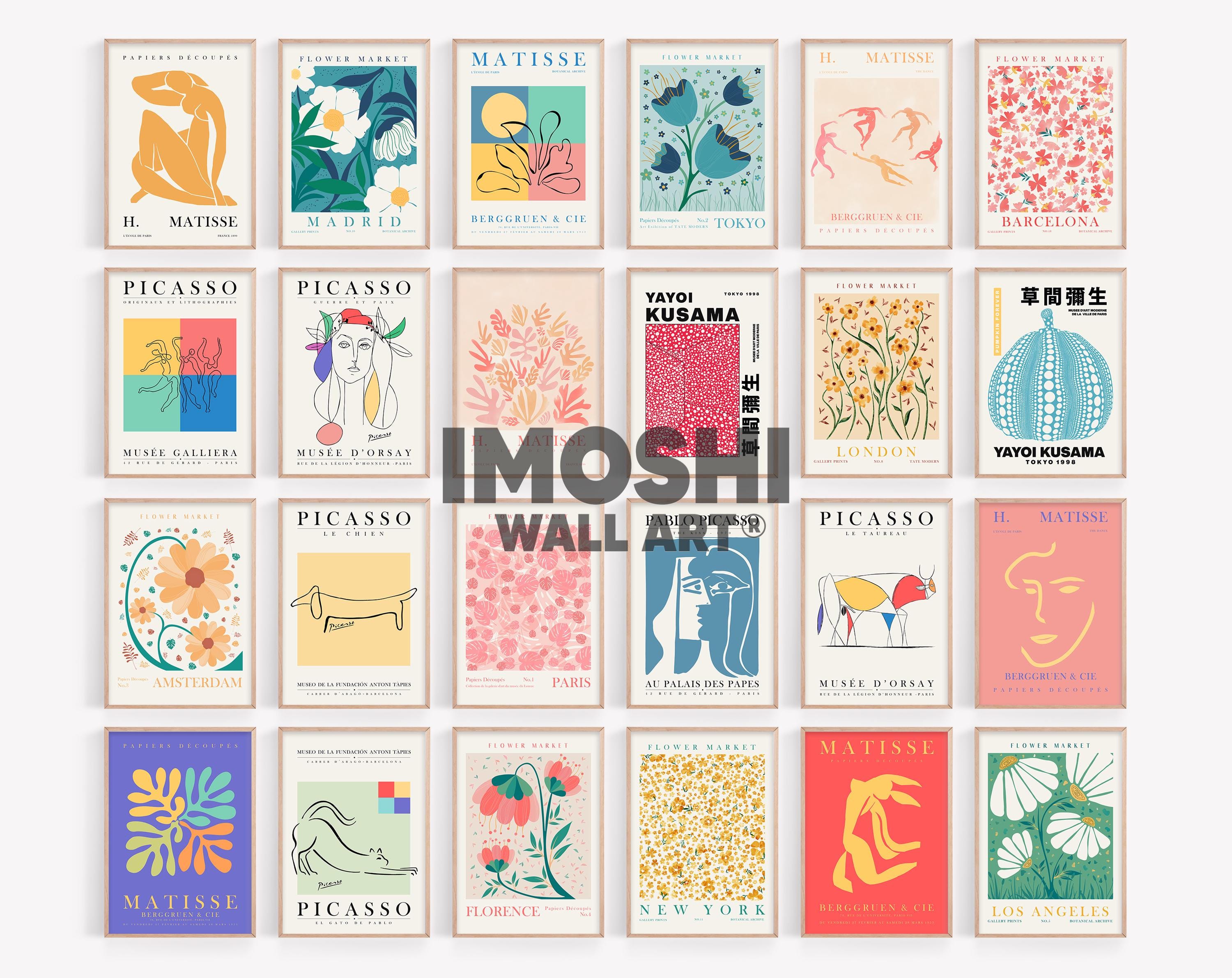 Retro Gallery Wall Art Set, Matisse Prints, Picasso Posters, Flower ...