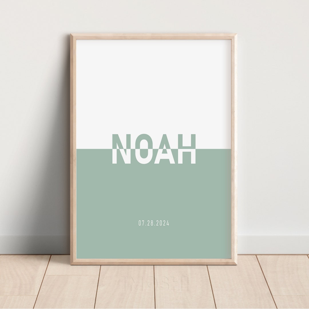 Custom Baby Name Print, Personalized Girl & Boy Wall Art, Newborn Room ...