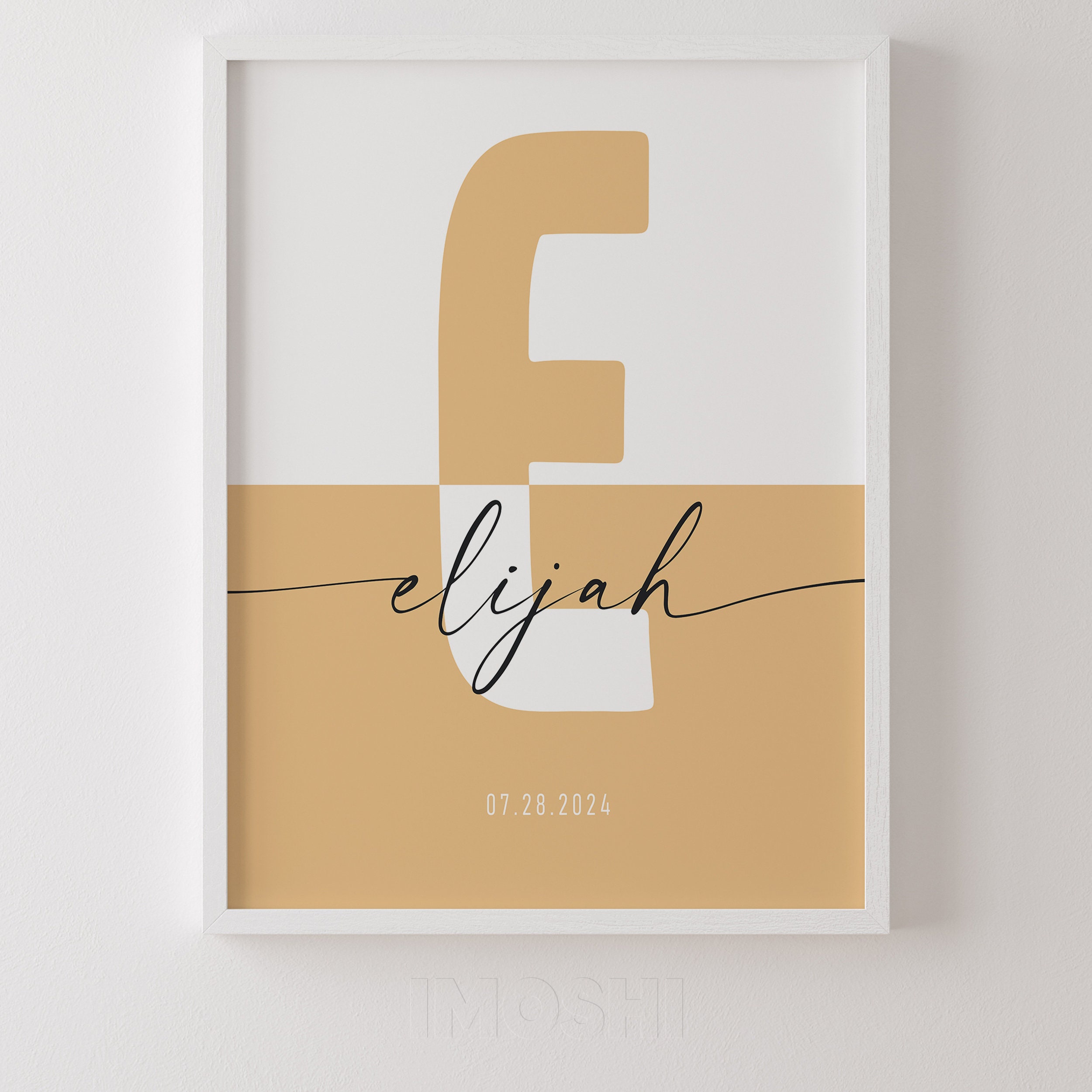 Custom Baby Initial Print, Personalized Name Poster, Babyshower Gift ...