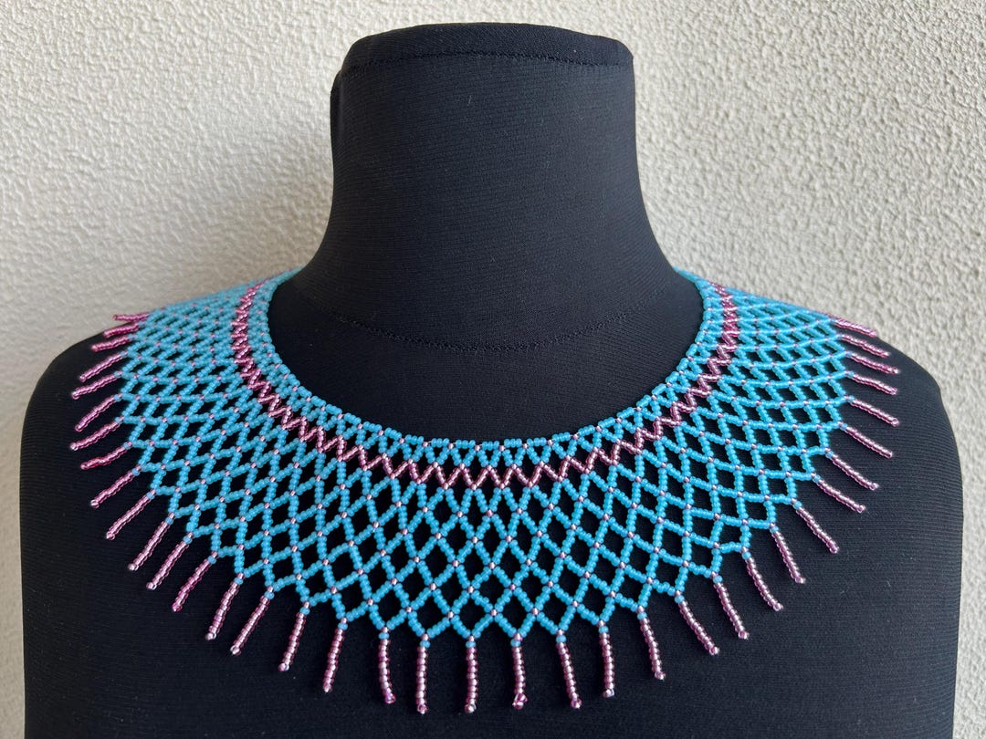 Necklace Turquoise Blue-pearl Pink - Etsy