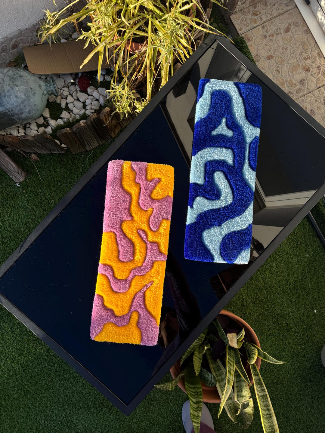 Custom Abstract Keyboard Rug - Vibrant Hand-tufted Desk Mat for Home ...